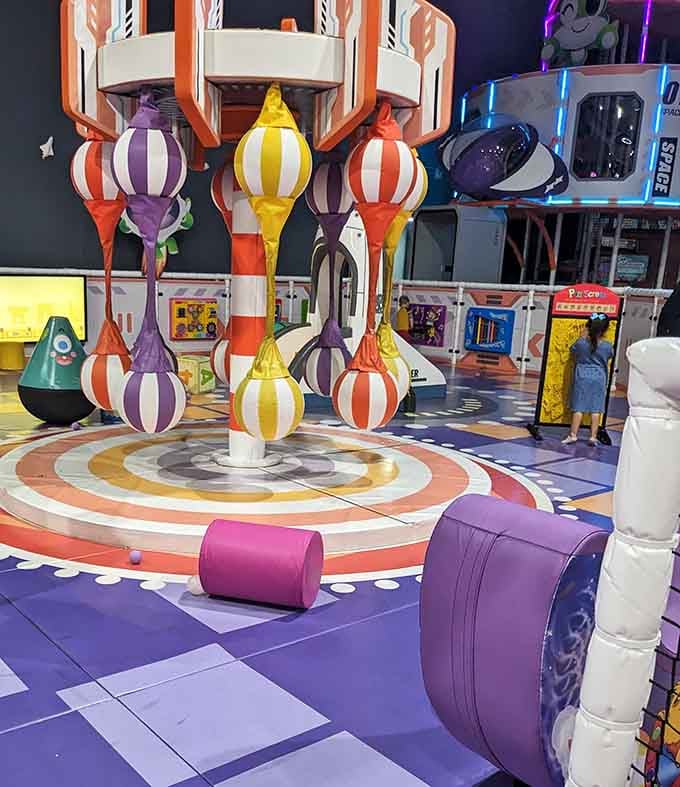 These striped carousel balls spin joy in circles, proving simple pleasures never go out of style.