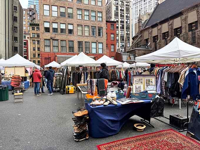 White tents transform a parking lot into treasure-hunting paradise where every weekend brings completely new discoveries and possibilities.