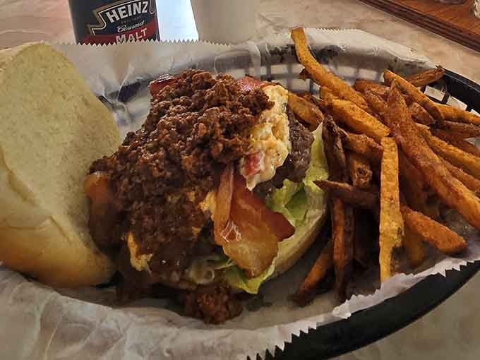 That chili-topped burger is messy, glorious, and requires approximately seventeen napkins, but you won't regret a single bite of it.
