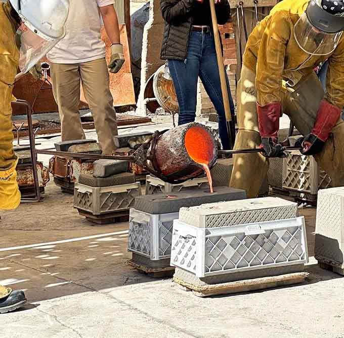 Pouring glowing molten metal into molds never gets old, no matter how many times you witness it.