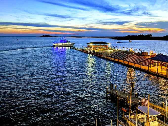 City Dock at golden hour transforms into a postcard, nature's daily reminder that beauty doesn't require a mortgage.