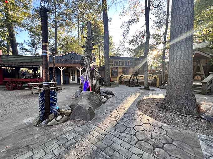 The town square where families gather, proving that community spirit transcends both time periods and geographic locations.