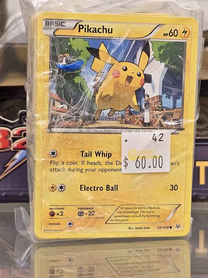 Even collectible cards find their way here, because someone's childhood nostalgia is another person's treasure hunt jackpot.