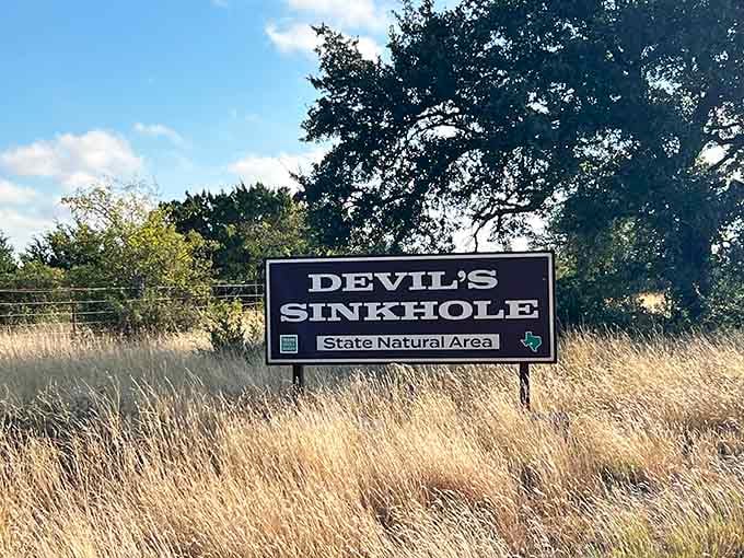 That sign means you've arrived at something special, assuming your GPS didn't give up miles back in confusion.