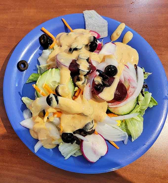A salad bar creation that proves you can be virtuous before diving into the dessert section guilt-free.