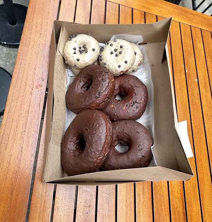 Opening this box feels like Christmas morning, if Santa specialized in fried dough instead of toys and electronics.