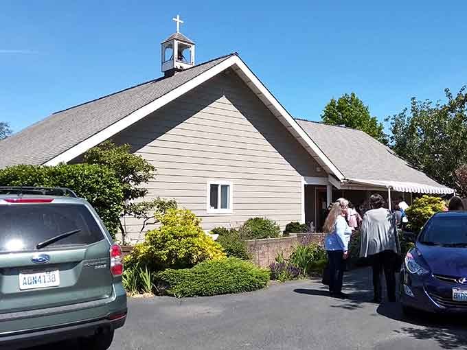 Even the church here looks like it's taking a deep breath and enjoying the island air.