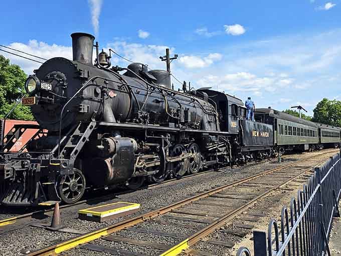 The vintage steam train looks ready to transport you somewhere wonderful, possibly straight into your childhood dreams.