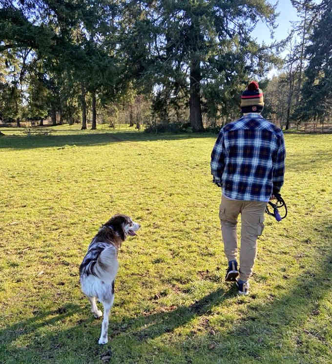 Man's best friend clearly approves of Fort Steilacoom Park, and that tail-wagging endorsement says it all.