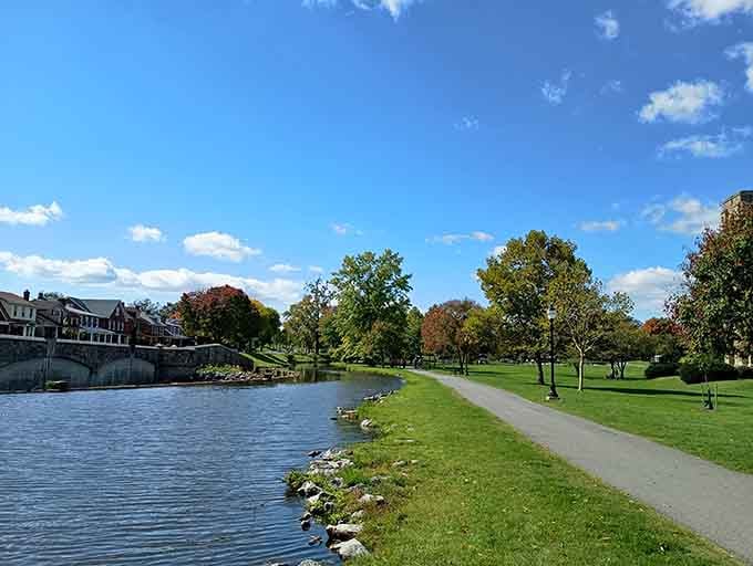 Carroll Creek Park offers green space and walking paths where you can digest both lunch and antique purchases.
