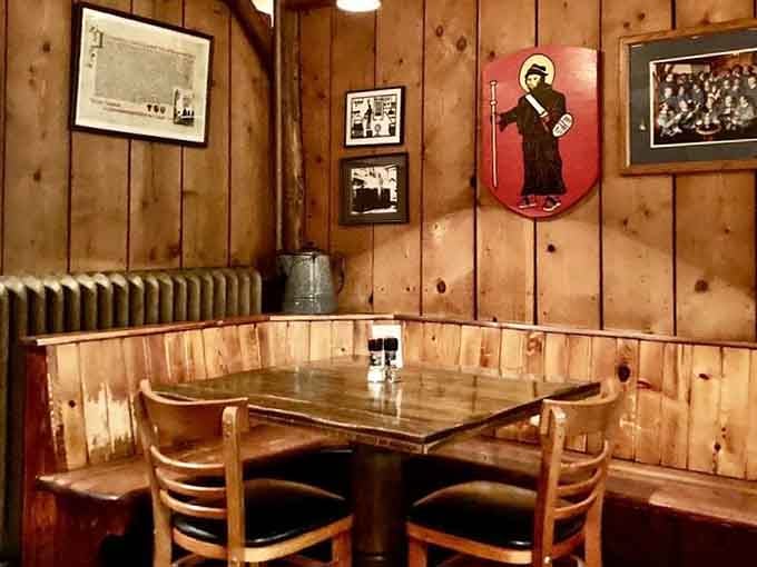 Cozy corner booth seating that makes you want to linger over dinner and maybe order another round.