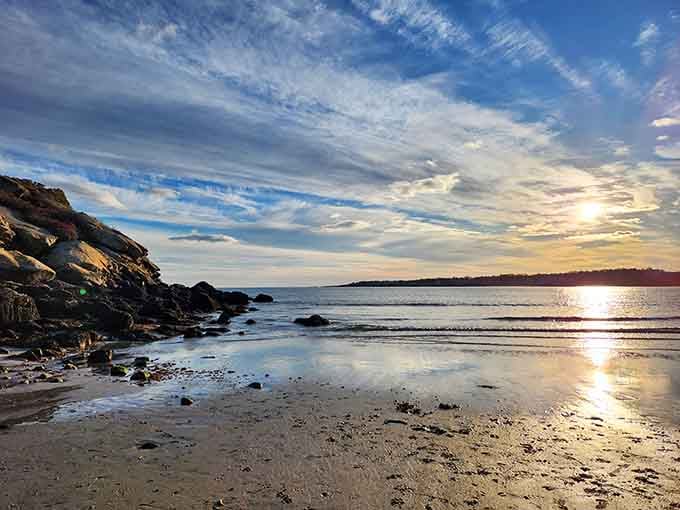 Golden hour transforms the rocky outcrop into something Ansel Adams would've driven hours to photograph, and he had standards.
