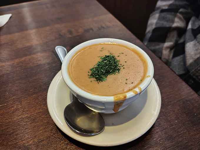Lobster bisque so rich and creamy it'll warm you right up, ghost-induced chills notwithstanding.
