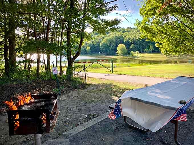 Lakeside picnics taste better than restaurant meals, possibly because nature provides the ambiance and you skip the tip.