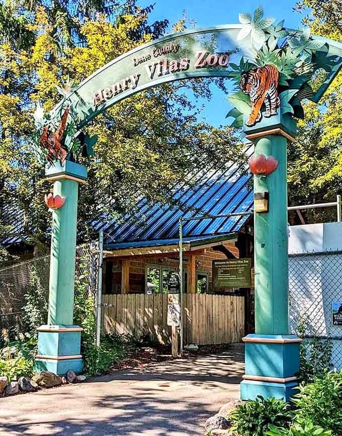 That entrance archway welcomes you to one of America's last completely free zoos, no ticket booth in sight.