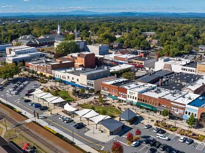 This aerial view reveals a city that planned for people, not just cars and strip malls sprawling endlessly.