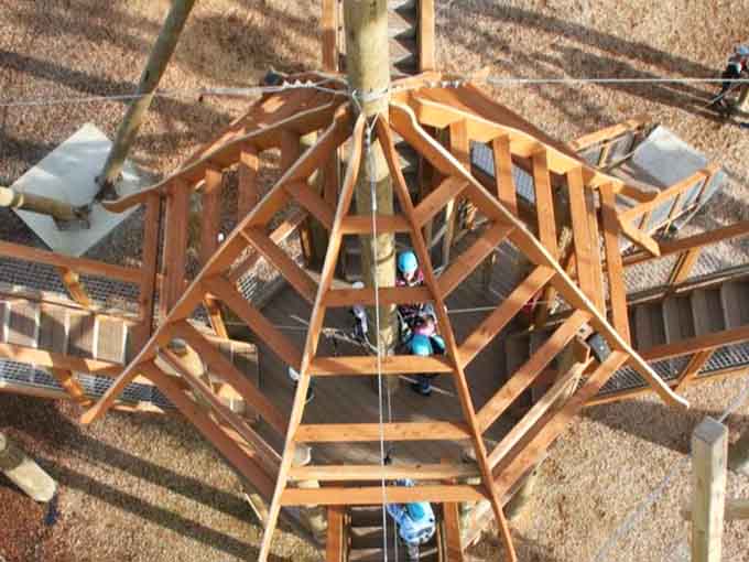 That pyramid structure looks like something ancient civilizations built, except with better liability insurance and safety equipment.