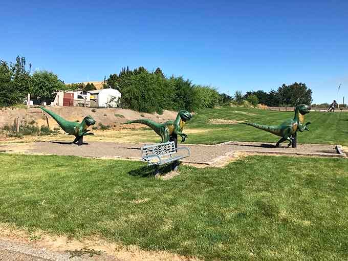 Even dinosaurs need a place to rest their weary bones after millions of years of standing around looking magnificent.