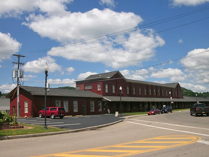 Red brick buildings line streets where parking spots outnumber the cars, imagine that revolutionary concept.