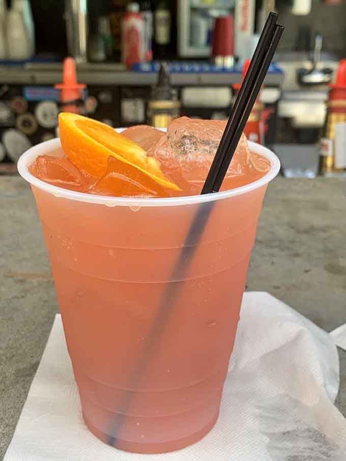 A rum runner with fresh orange, because vacation calories don't count on Tybee Island.