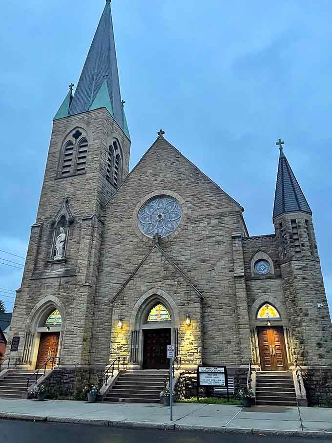 Immaculate Conception Church's Gothic stonework reaches skyward, anchoring downtown with architectural grace that cameras can't quite capture.