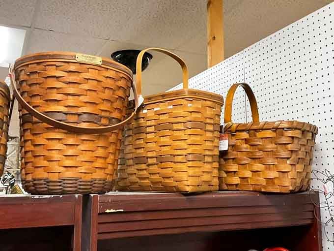 Handwoven baskets that carried everything from laundry to picnic lunches before plastic took over the world.