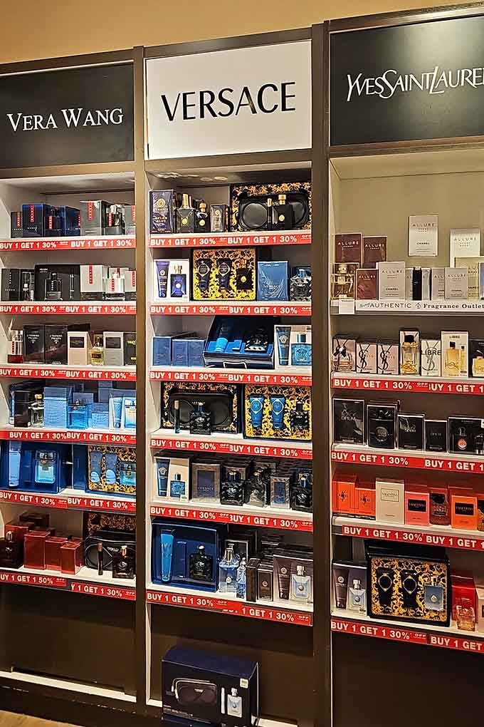 Designer fragrances from Versace to Yves Saint Laurent, offering luxury scents without requiring a second mortgage on your house.