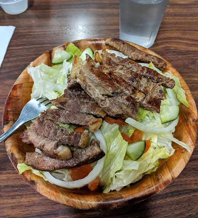 When your salad comes loaded with perfectly grilled steak, suddenly eating your vegetables becomes the highlight of lunch.