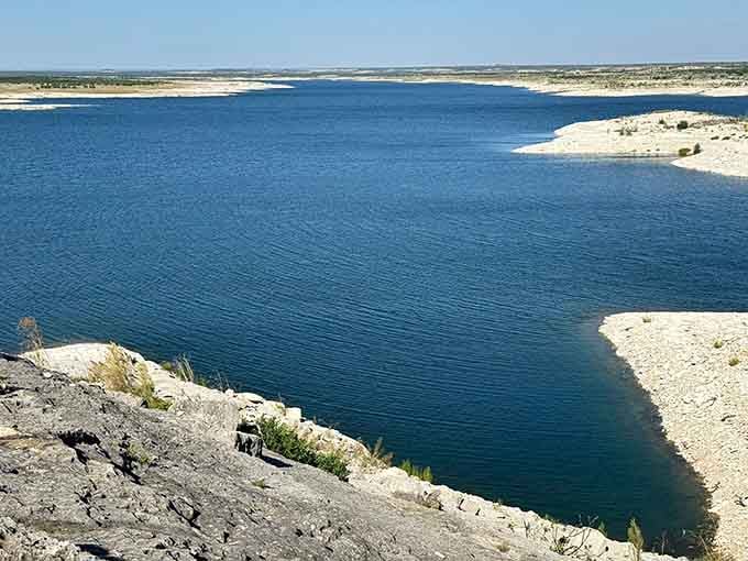 Standing on these rocky cliffs overlooking the lake beats any office view you've ever had.
