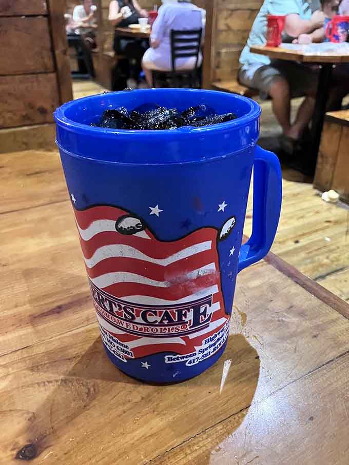 That patriotic souvenir mug holds enough sweet tea to keep you hydrated through an entire afternoon of enthusiastic roll-catching attempts.