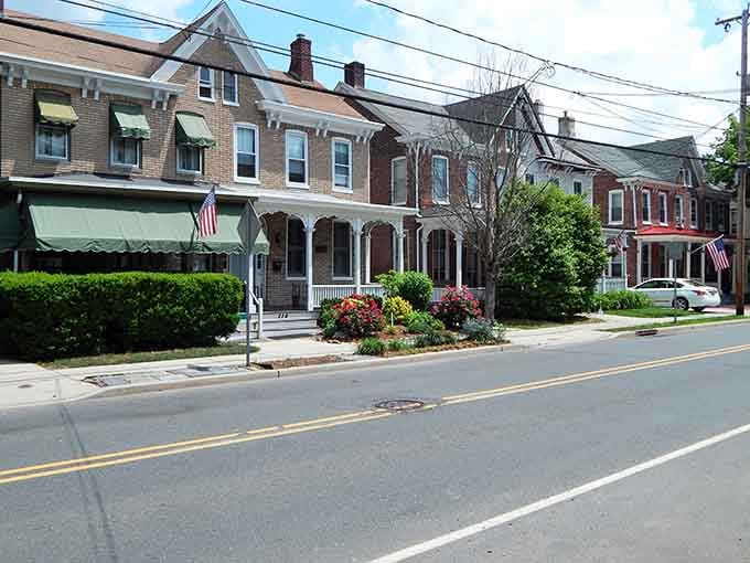Charming residential streets showcase the kind of architectural details that modern construction forgot existed somewhere around 1950.