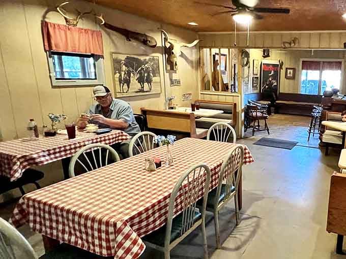 Western artwork and comfortable tables set the stage for meals that become memories worth making and sharing.