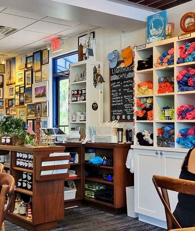 The ordering area doubles as a gift shop because apparently they want you never to leave.