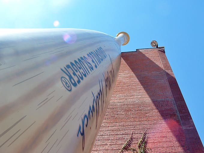 Looking up at the bat from below makes you feel wonderfully small, like an ant admiring a redwood tree made of sports equipment.