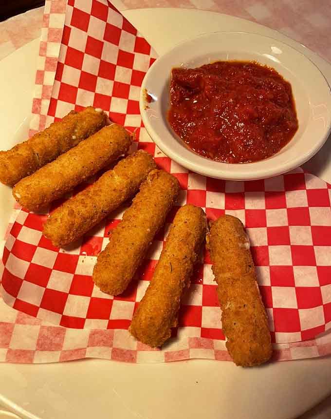 Mozzarella sticks done right, crispy outside and stretchy inside, just like your childhood memories promised.