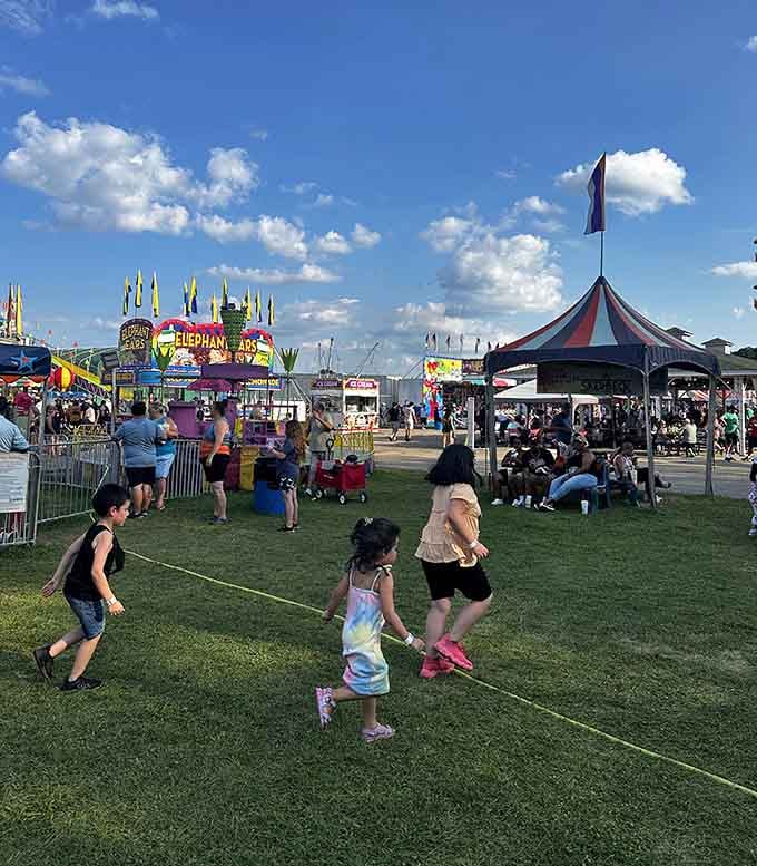 The fairgrounds bring carnival magic to town, giving your wallet a break from all that antique shopping.