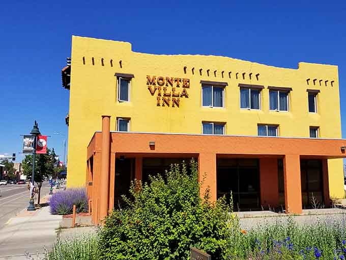 Sunshine yellow walls announce lodging that's cheerful and affordable, like finding a vacation home without vacation prices.