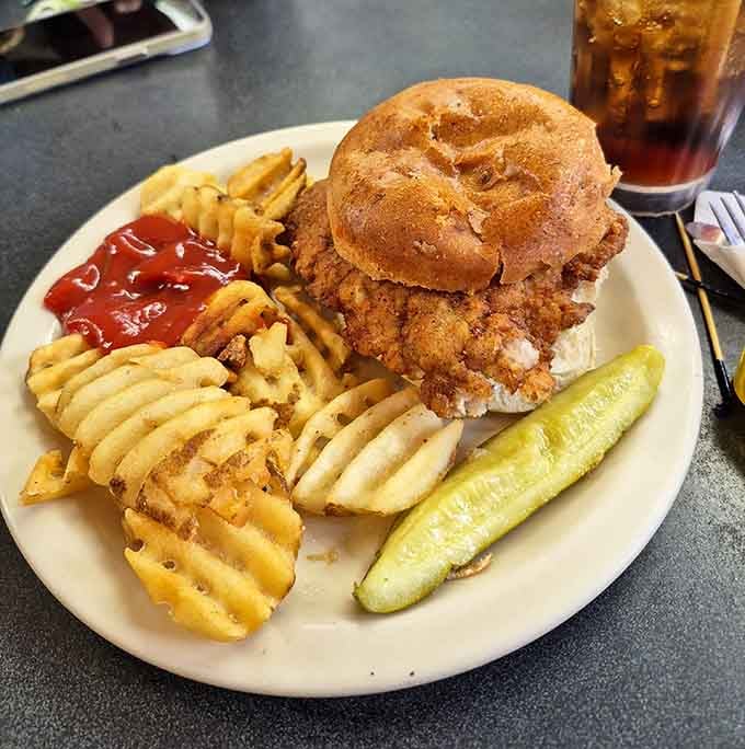 That pork tenderloin sandwich is bigger than your head, which is exactly how Indiana does lunch, folks.