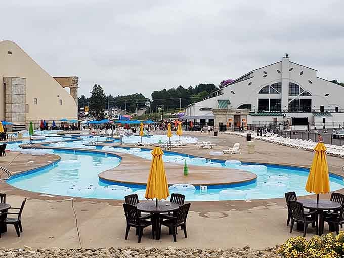 The outdoor pools prove that Mt. Olympus believes more is more, and honestly, they're absolutely right about that.