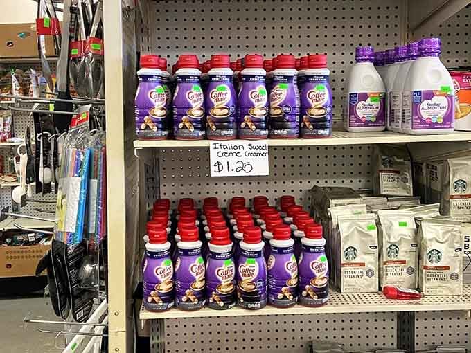 Coffee creamer selection rivaling fancy cafes, transforming your morning joe without the barista attitude or prices.