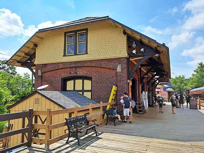 The old train station still stands proud, reminding us when travel meant actual adventure, not airport security lines.