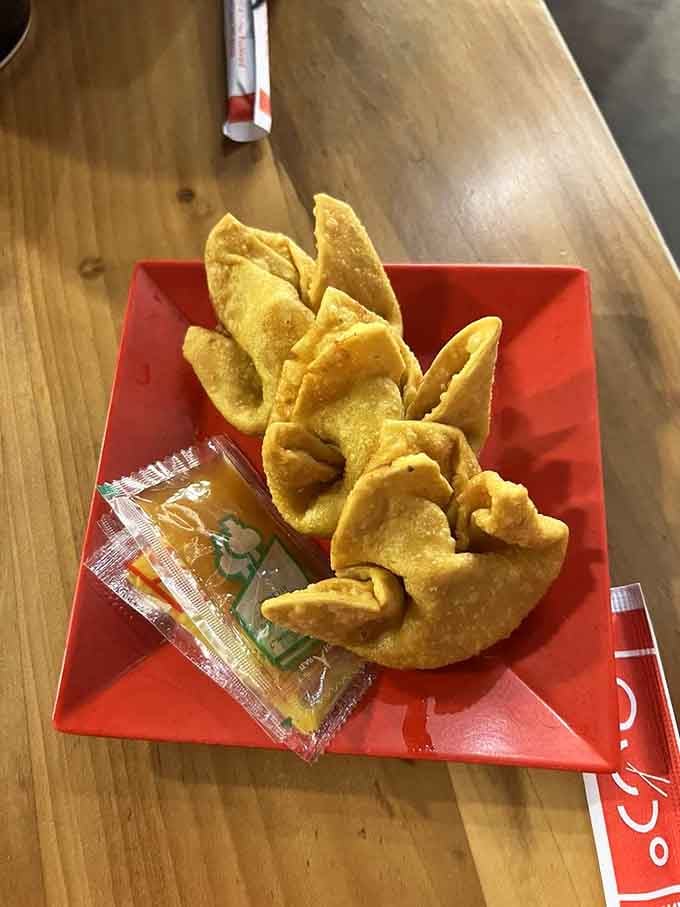 Crab rangoon arrives golden and crispy, ready to deliver that sweet-savory punch your taste buds crave.