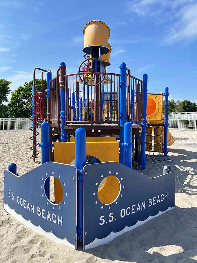 The playground keeps little ones entertained while parents actually get to finish a conversation, which is basically a miracle.