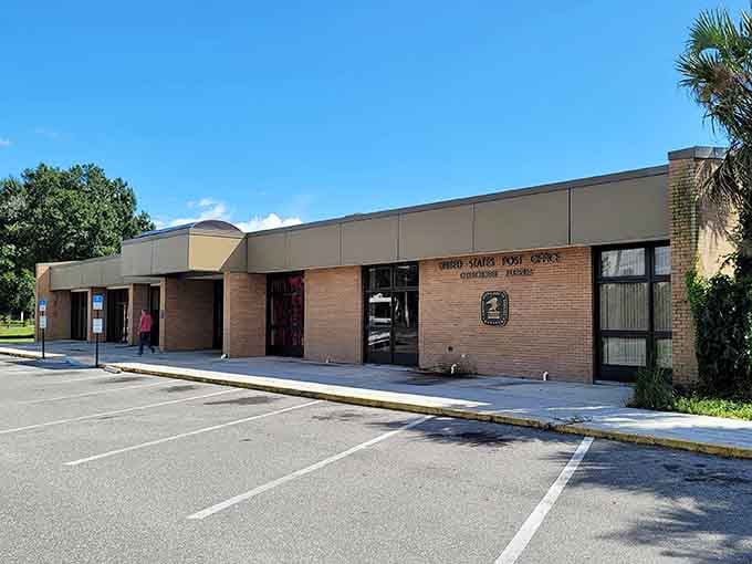 Even the post office has character here, proving that small-town charm extends to every corner.