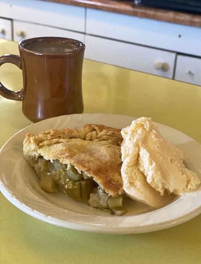 Homemade rhubarb pie that tastes like someone's beloved family recipe, because it probably is.