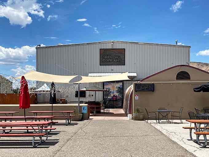 Palisade Brewing Company's outdoor setup invites you to stay awhile, preferably with a cold one in hand.