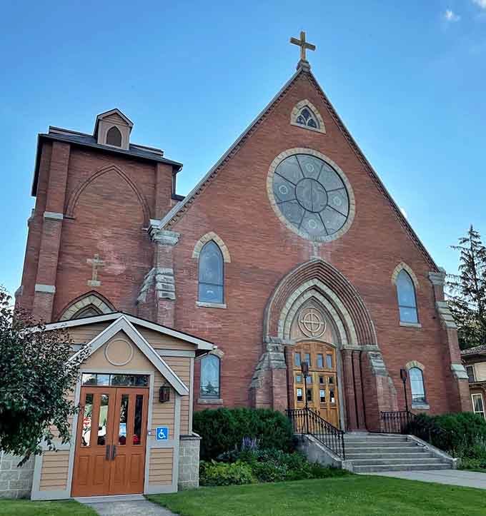 St. Michael's Catholic Church features Gothic Revival architecture that makes you appreciate craftsmanship, regardless of your Sunday plans.
