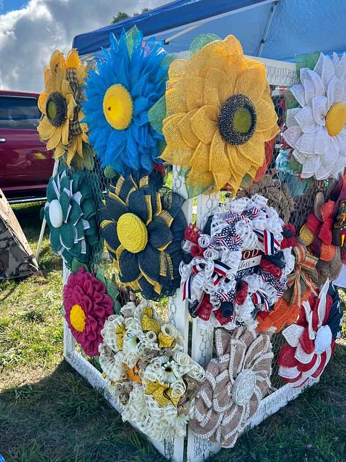 These handcrafted mesh flowers bring permanent sunshine to any porch, no watering required and zero chance of wilting dramatically.