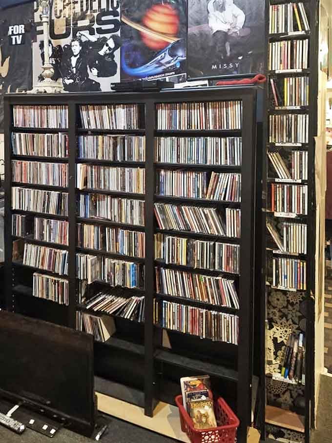 Music format nostalgia hits hard when you're staring at shelves of CDs and cassettes from decades past.