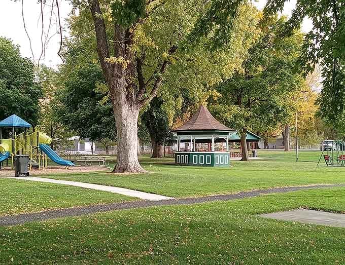 Pomeroy City Park offers shade trees and playground equipment where grandkids can actually play outside like nature intended.